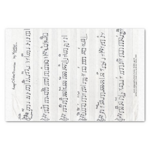 Handwritten Sheet Music tissue paper | Zazzle