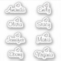 Handwritten Signature Heart Script Name Sticker | Zazzle