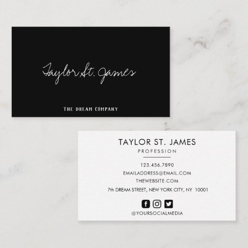 Handwritten Signature Vintage Business Card | Zazzle