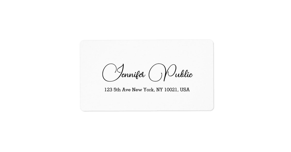 Handwritten Simple Template Shipping Address Label | Zazzle