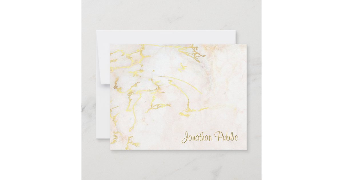 Handwritten Template Gold Script Text Marble | Zazzle