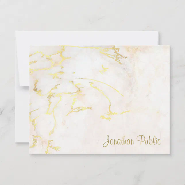 Handwritten Template Gold Script Text Marble | Zazzle