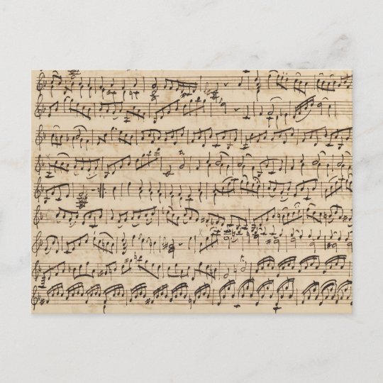 Handwritten Vintage Sheet Music Postcard | Zazzle.com