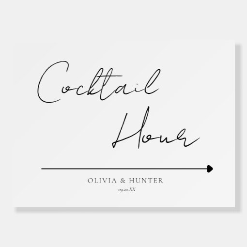 Handwritten Wedding Cocktail Hour Sign | Zazzle