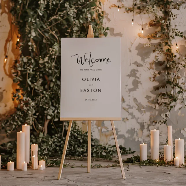 Handwritten Welcome To Our Wedding Sign | Zazzle