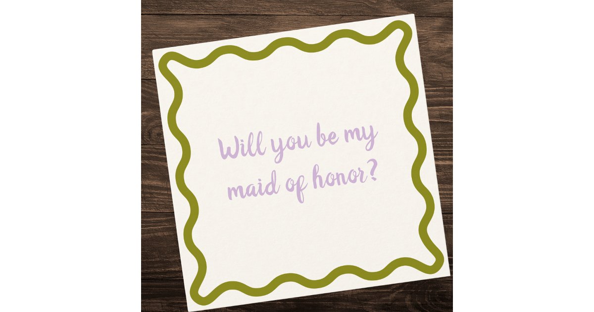 Handwritten Will you be my maid of honor? Proposal Invitation | Zazzle