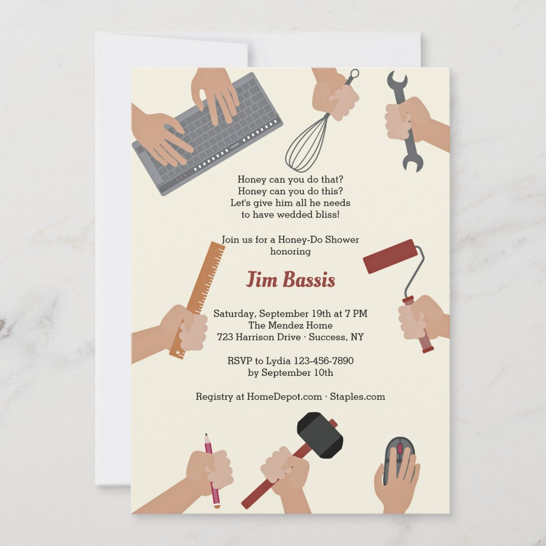 Handy Man Hands Invitation | Zazzle