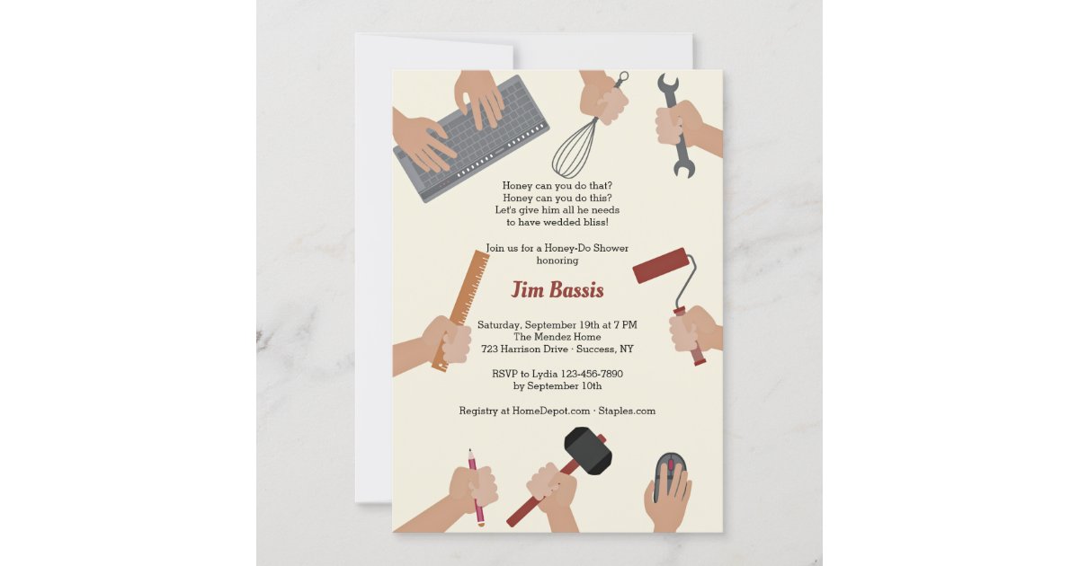 Handy Man Hands Invitation | Zazzle