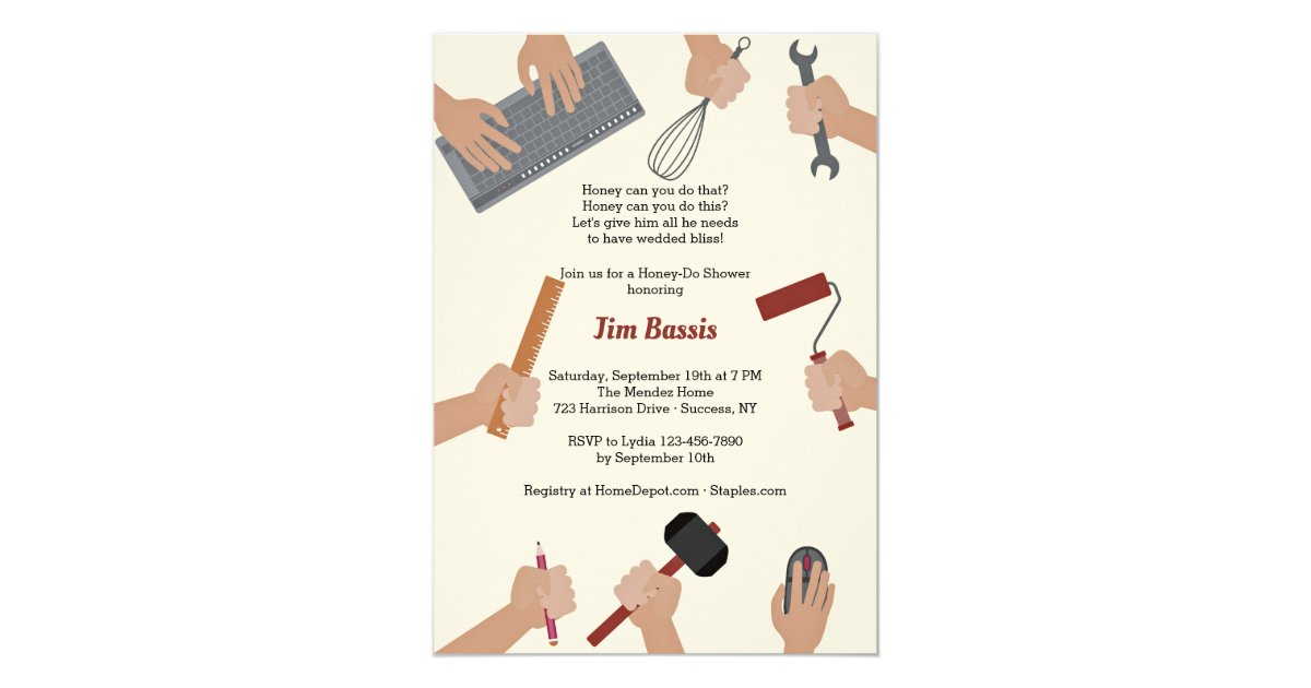 Handy Man Hands Invitation | Zazzle.com