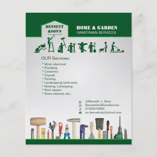 Handyman and home maintenance servise flyer | Zazzle