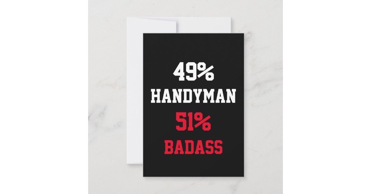 Handyman Badass Card | Zazzle