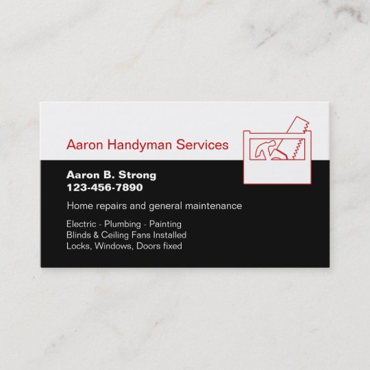 Handyman Business Card Template | Zazzle.com