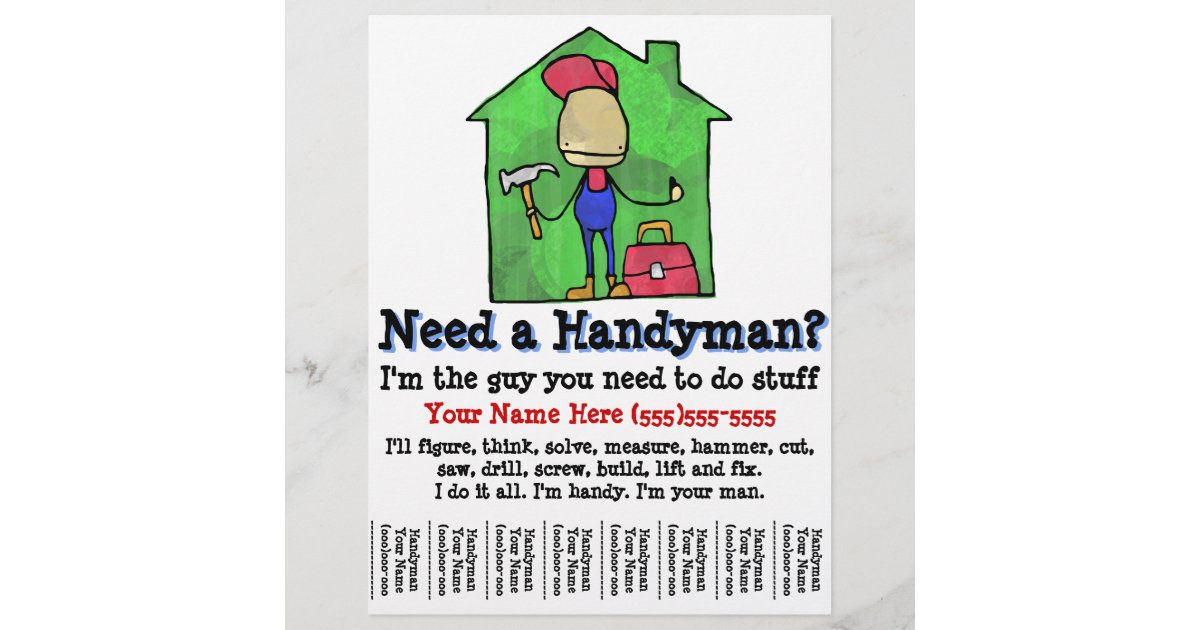 Handyman. Carpenter. Builder. Marketing flyer | Zazzle