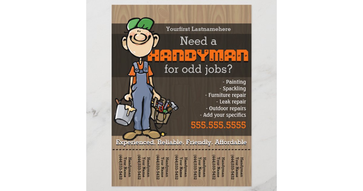 Handyman.Carpenter.PlumberPainter.Odd jobs Flyer | Zazzle