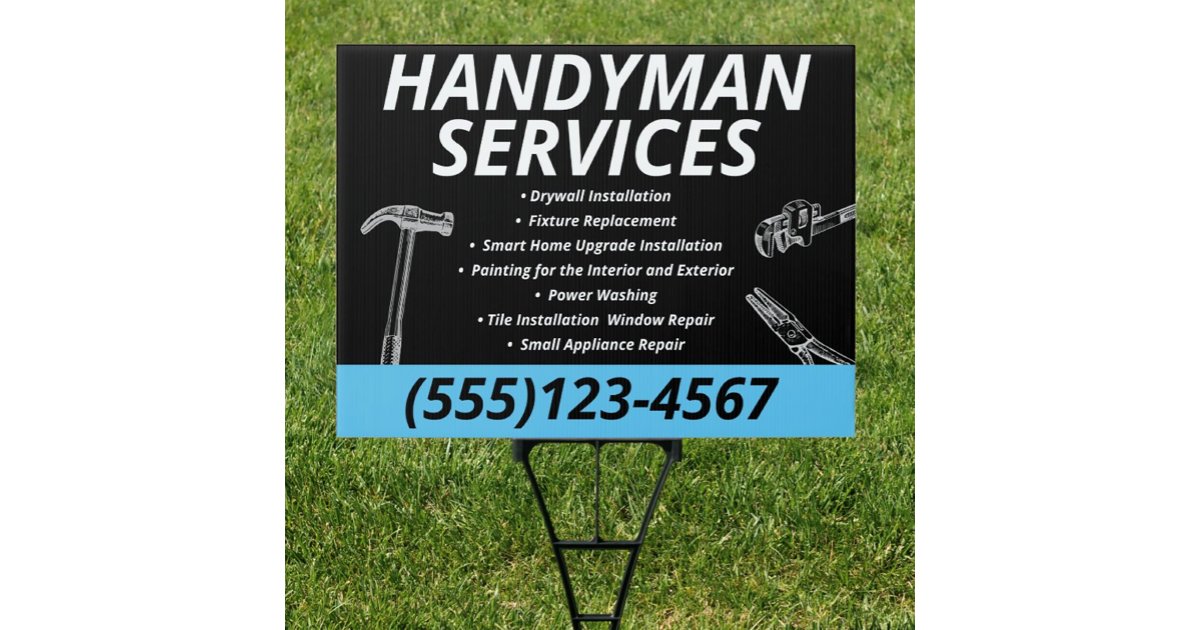 Handyman Carpentry Business Card Sign | Zazzle