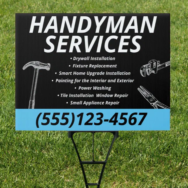 Handyman Carpentry Business Card Sign | Zazzle