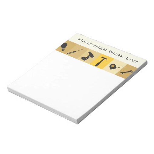 Handyman Construction Buildern Honey Do List Notepad | Zazzle