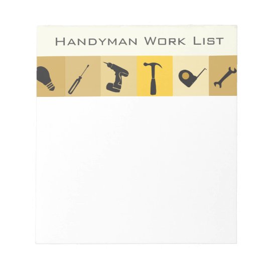 Handyman Construction Buildern Honey Do List Notepad | Zazzle.com