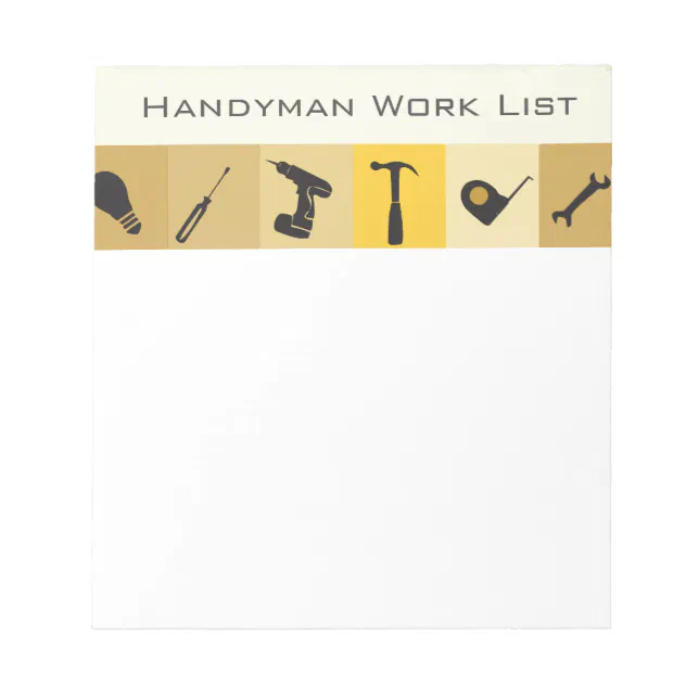 Handyman Construction Buildern Honey Do List Notepad | Zazzle