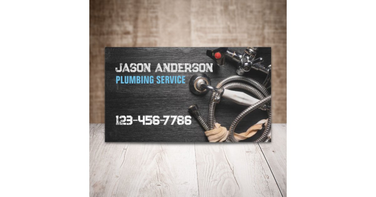 Handyman Faucet Pipe Pluming Service Plumber Business Card | Zazzle