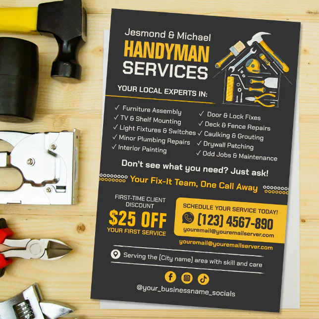 Handyman Flyer - Home Repair & Maintenance | Zazzle