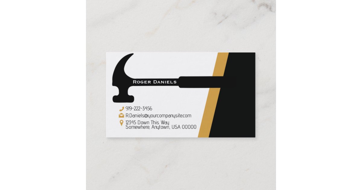 Handyman Hammer Business Card | Zazzle