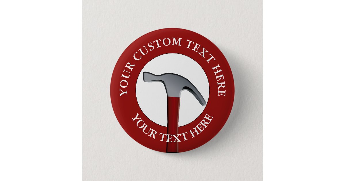 Handyman Hammer Icon Button | Zazzle