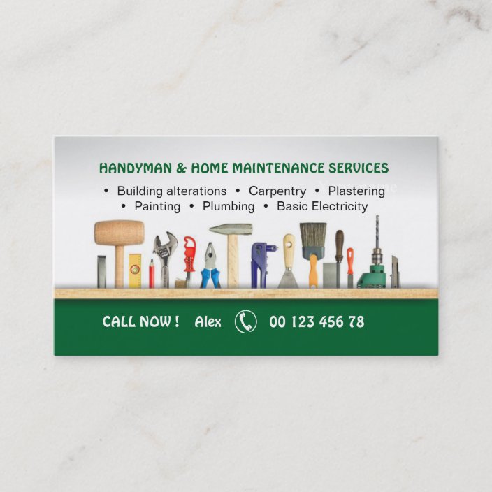 Handyman & Home maintenance services Business Card | Zazzle.com