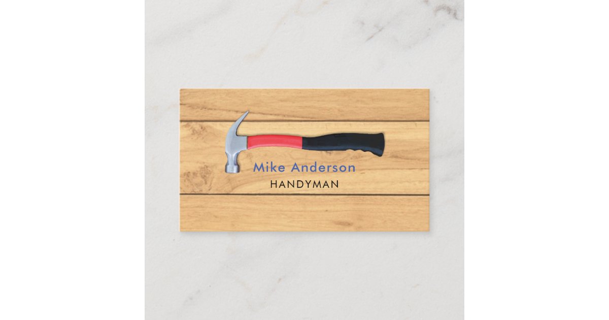 Handyman, Home Repair, QR Code, Blue Name Business Card | Zazzle