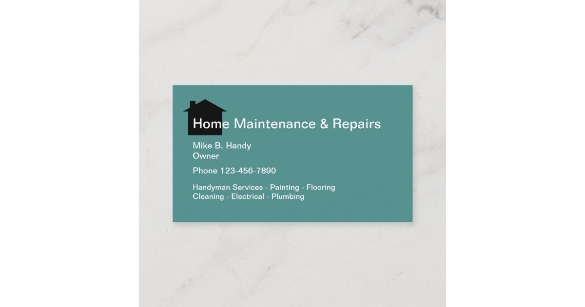 Handyman Home Repair Services Business Card | Zazzle