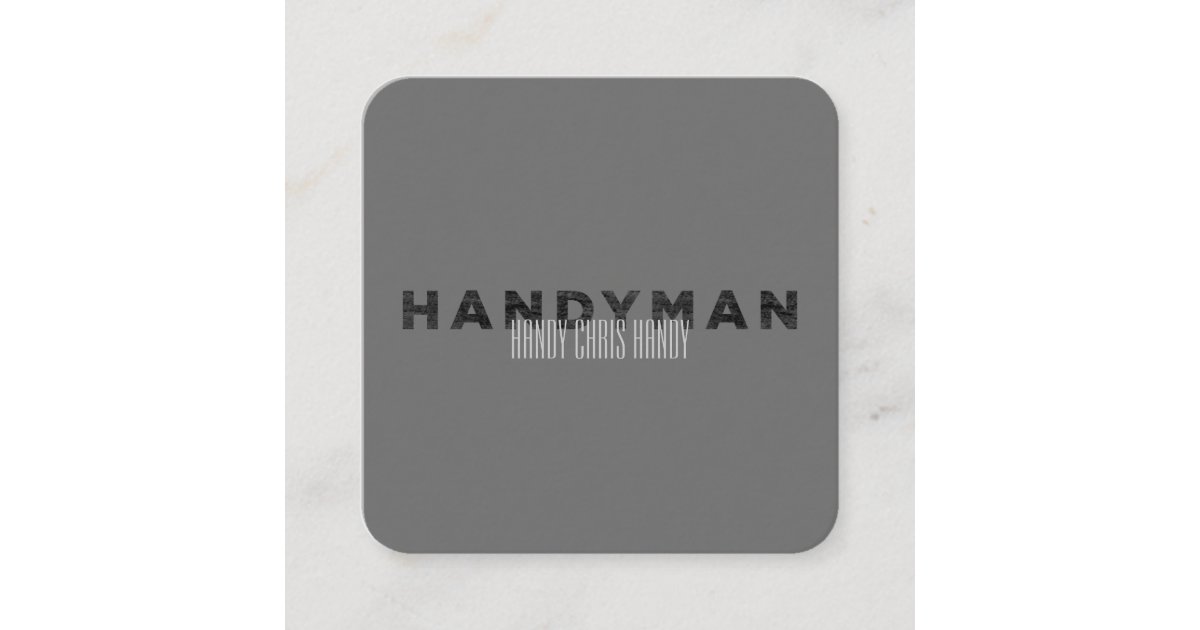 Handyman [Letterpress Style] Square Business Card | Zazzle