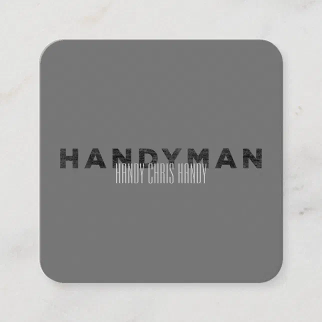 Handyman [Letterpress Style] Square Business Card | Zazzle