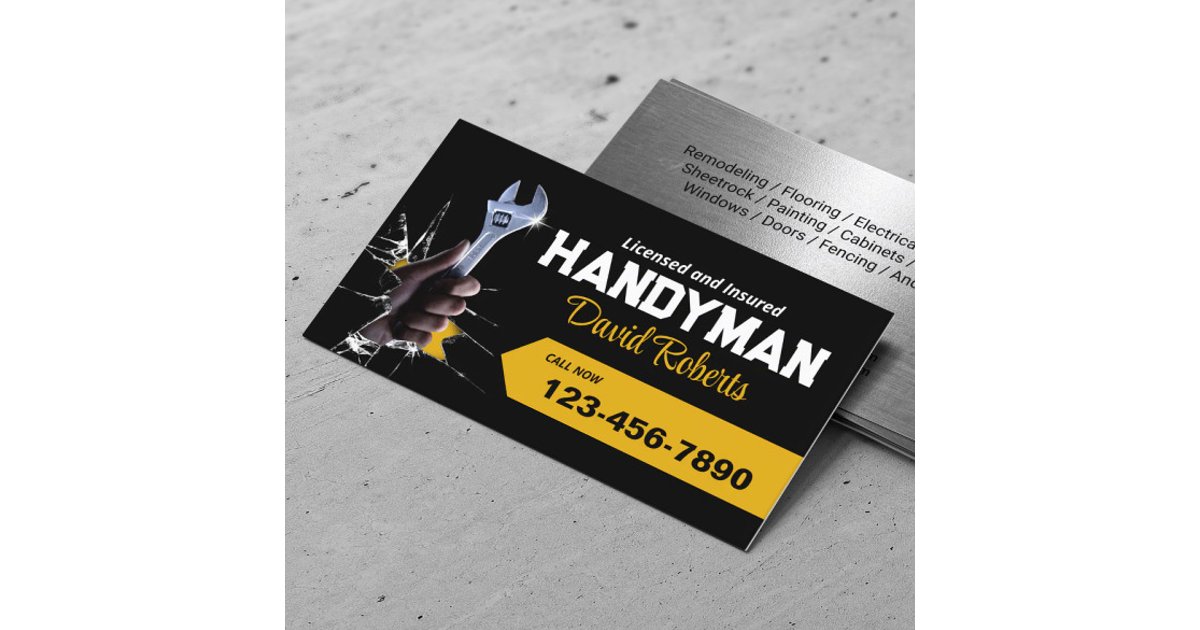 Handyman Maintenance Professional Plumbing Service Business Card | Zazzle