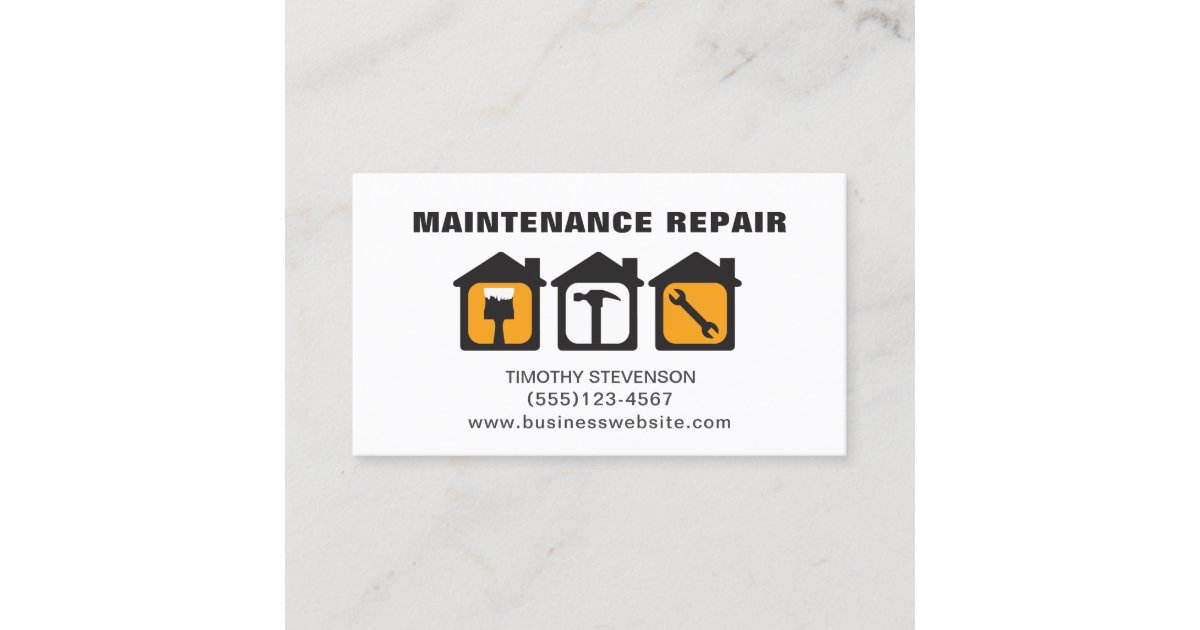Handyman Maintenance Repair Tools Service Business Card | Zazzle