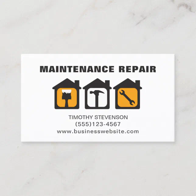 Handyman Maintenance Repair Tools Service Business Card | Zazzle