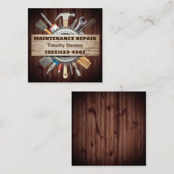 Handyman Maintenance Repair Tools Service Square Business Card | Zazzle