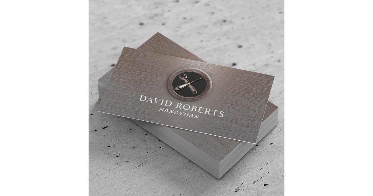 Handyman Maintenance Service Auto Repair Copper Business Card | Zazzle
