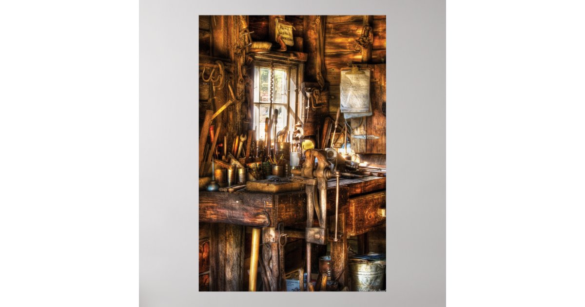 Handyman - Messy Workbench Poster | Zazzle