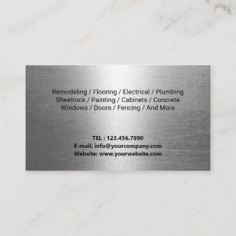 Handyman Professional Repair & Maintenance Metal Business Card | Zazzle