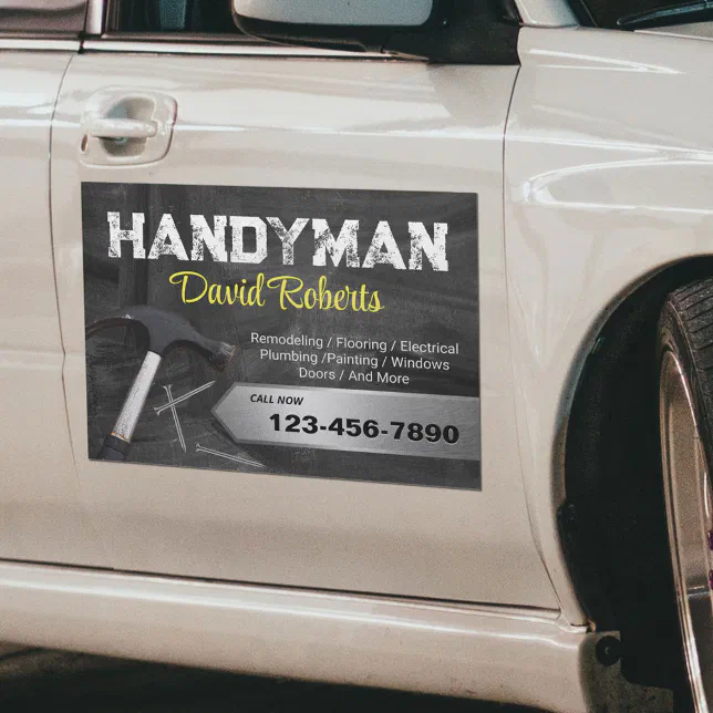 Handyman Professional Repair & Maintenance Service Car Magnet | Zazzle