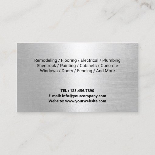 Handyman Repair & Maintenance Service Blue Metal Business Card | Zazzle