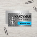 Handyman Repair & Maintenance Service Blue Metal Business Card | Zazzle