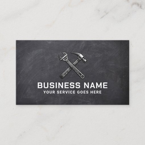 Handyman Repair Maintenance Service Chalkboard Business Card | Zazzle