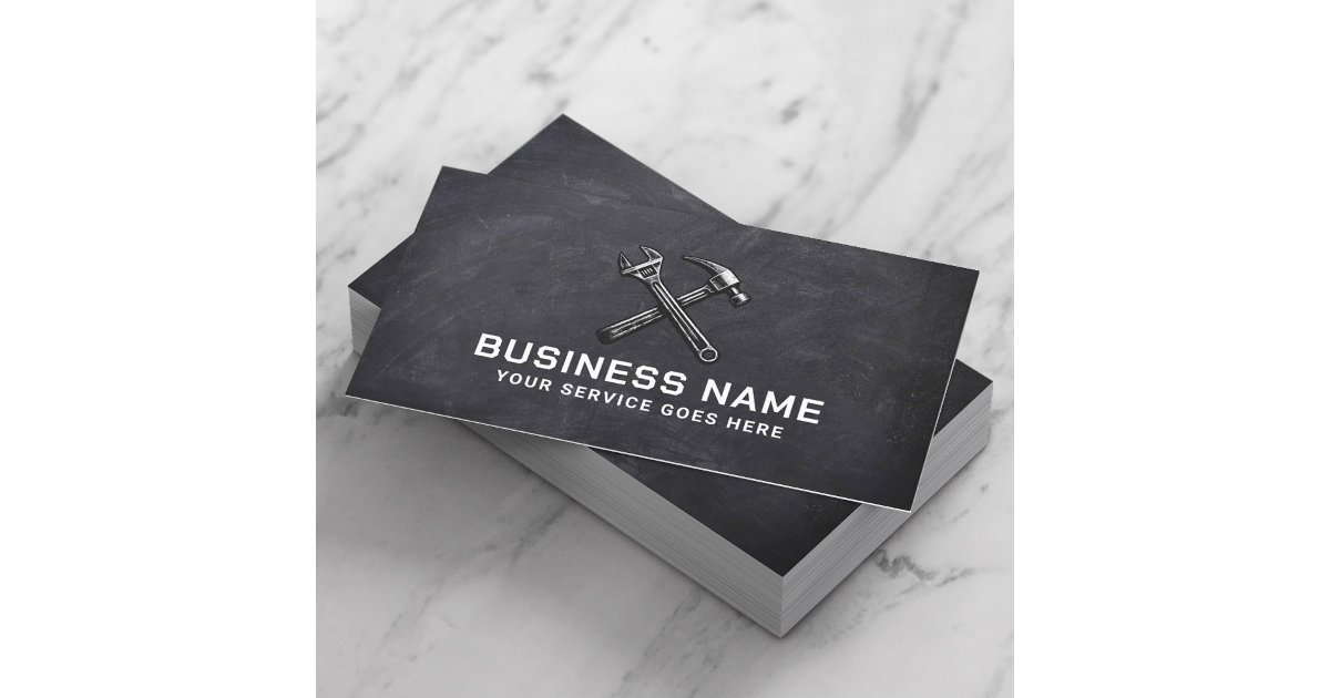 Handyman Repair Maintenance Service Chalkboard Business Card | Zazzle