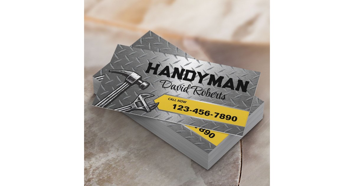 Handyman Repair & Maintenance Service Metal Business Card | Zazzle