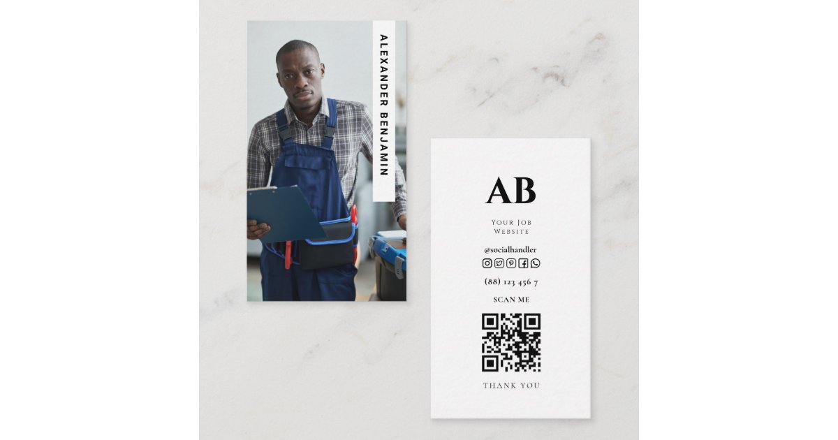 Handyman Repair Photo QR Code Business Card | Zazzle