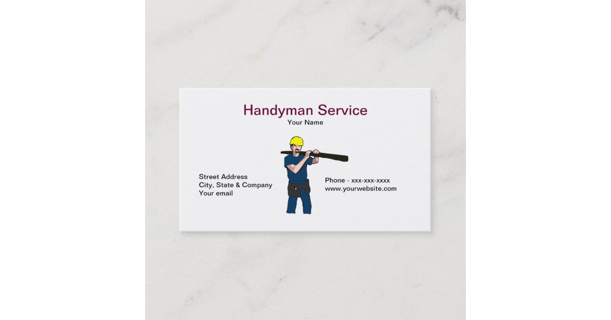 Handyman Service Business Card | Zazzle