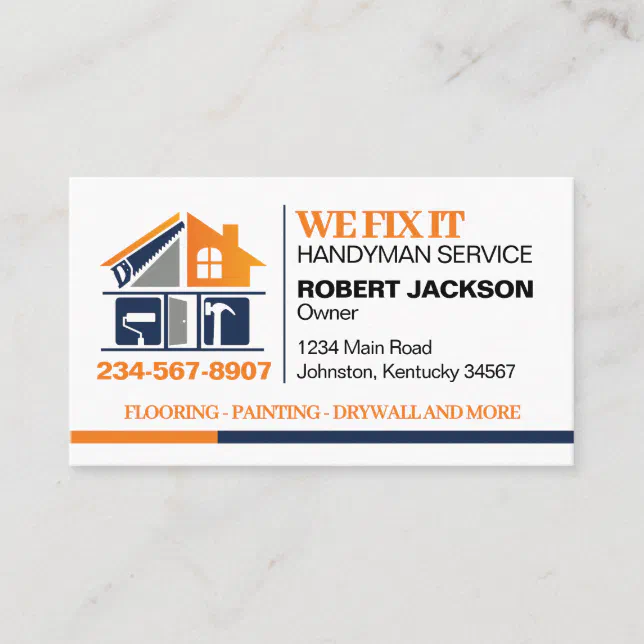 Handyman Service Business Card | Zazzle