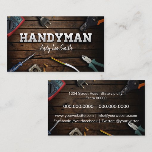 Handyman Services Business Card | Zazzle