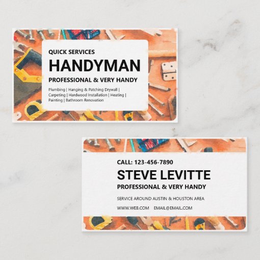 Handyman Services Business Card | Zazzle